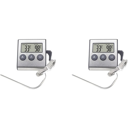 Термометр электронный с проводным термосенсором и звуковым оповещением - 2 шт.