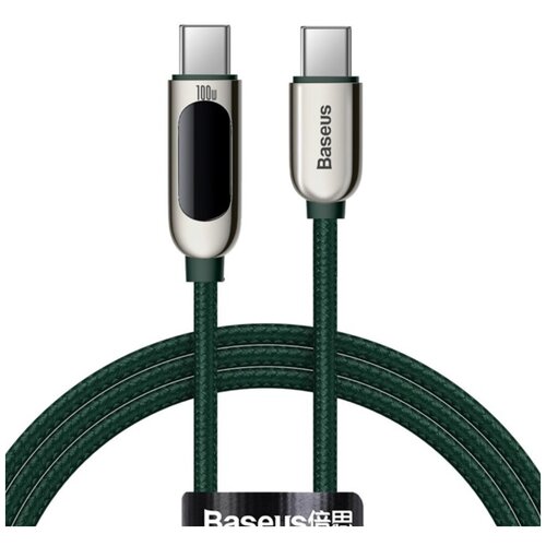 Кабель для быстрой зарядки с измерителем мощности, Baseus USB Type C - Кабель USB Type C 100 Вт (20 В / 5 А) 1 м , черный (CATSK-B01)