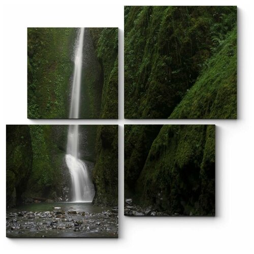 Модульная картина Водопад в сердце леса50x50
