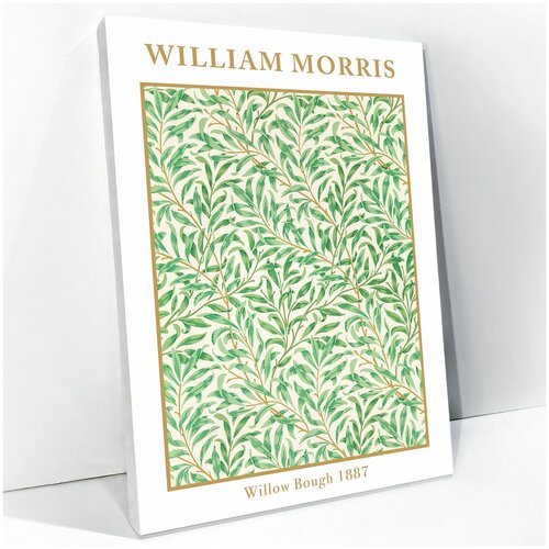 Картина Зеленые листья, Ветвь ивы Уильям Моррис на холсте 50х70см