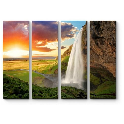 Модульная картина Живописный водопад в Исландии 100x75