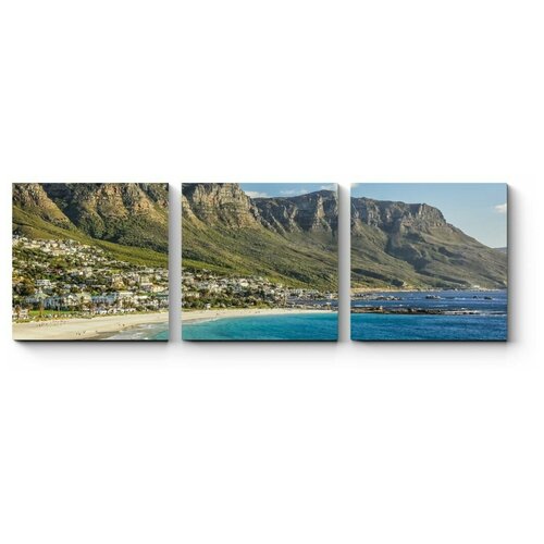 Модульная картина Волны у песчаных берегов Кейптауна 60x20
