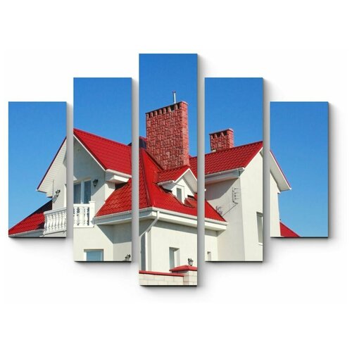 Модульная картина Дом с красной крышей85x68
