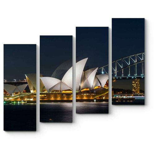 Модульная картина Огни ночного Сиднея110x95