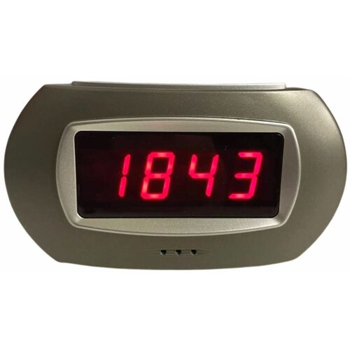 Настольные электронные часы, календарь, будильник, термометр Серый