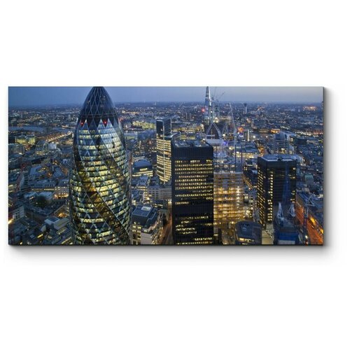 Модульная картина Огни делового центра Лондона 50x25