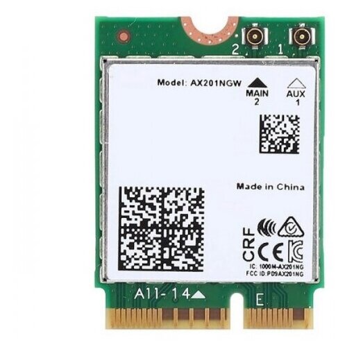 Intel® Wi-Fi 6 AX201, 2230, 2x2 AX+BT, No vPro®,999TD0 (M.2: CNVio2)