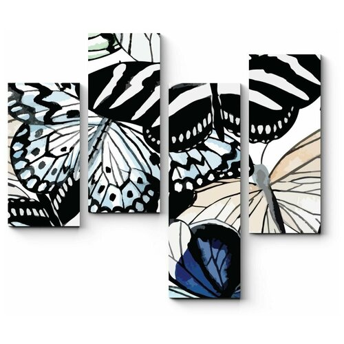 Модульная картина Мир бабочек 74x69