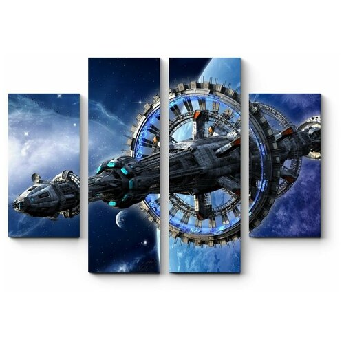 Модульная картина Фантастический космический корабль100x75