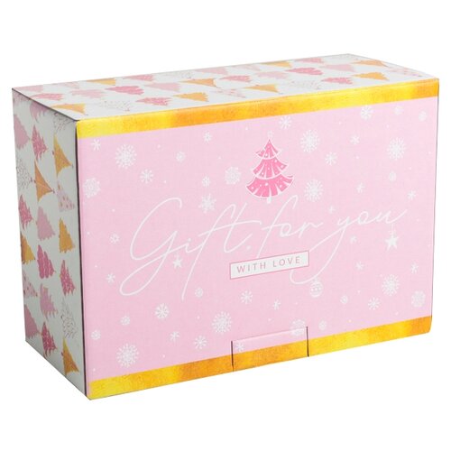 Коробка подарочная Дарите счастье Пусть зима приносит радость, 22х10х15 см, белый/золотистый/розовый 