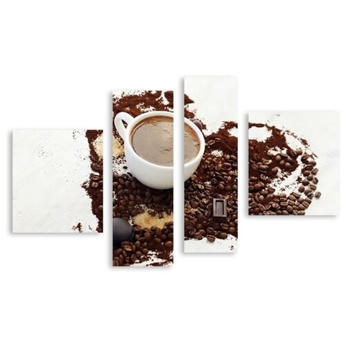 Модульная картина на холсте "Кофе с шоколадом" 90x58 см