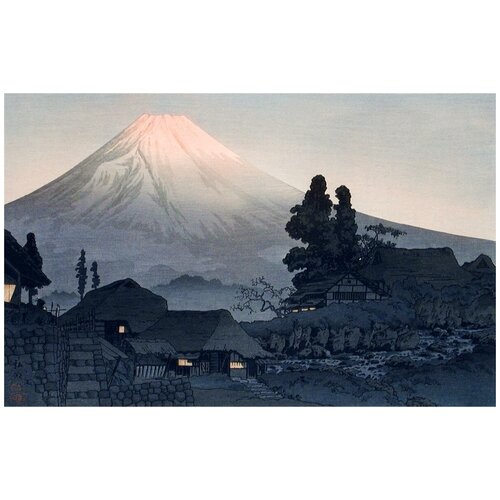 Постер / Плакат / Картина Вечерняя гора Фудзи 50х70 см в раме