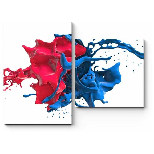 Модульная картина Синее и красное 60x45