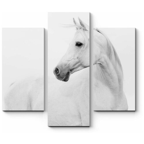 Модульная картина Белая лошадка60x54