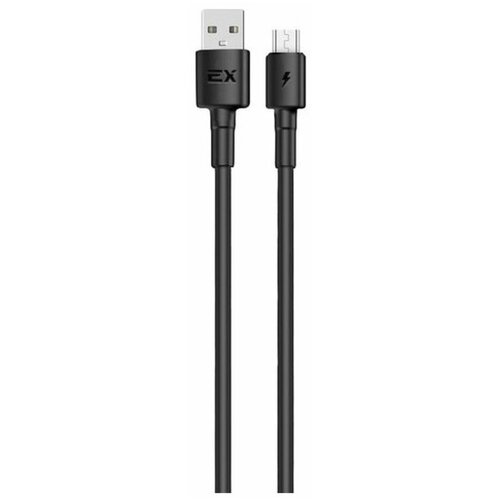 Дата-кабель/Exployd/USB - microUSB/круглый/силикон/чёрный/1М/3A/Flow/EX-K-1271