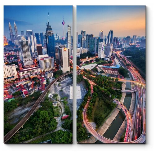 Модульная картина Сплетение дорог у Куала-Лумпур110x110