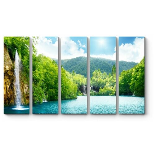 Модульная картина Водопад в лесах Хорватии 100x60