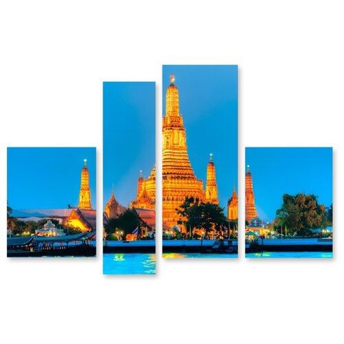 Модульная картина на холсте "Храм в Бангкоке" 120x82 см