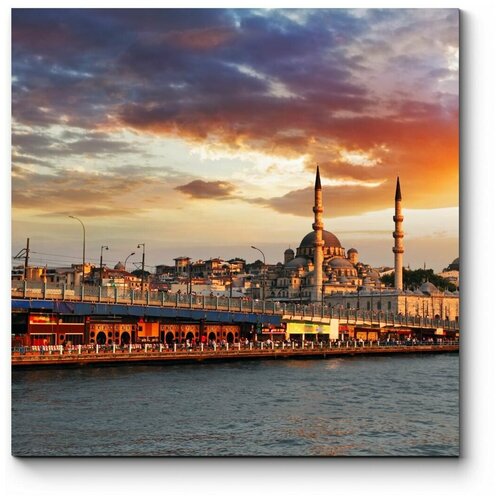 Модульная картина Захватывающий вид на закатный Стамбул 50x50