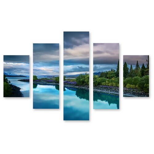 Модульная картина на холсте "Голубая река" 90x55 см