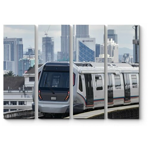 Модульная картина Надземный поезд в Куала-Лумпур80x60