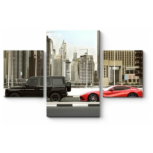 Модульная картина Роскошные автомобили в Дубае120x78