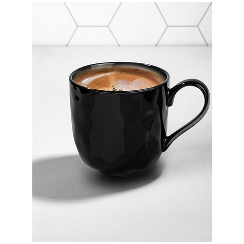 Кружка / чашка/ для чая, кофе, капучино 360 мл 13х9х9 см Elan Gallery Консонанс, черная глянец