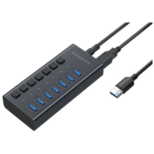 USB Концентратор HARPER HUB-07MB, черный