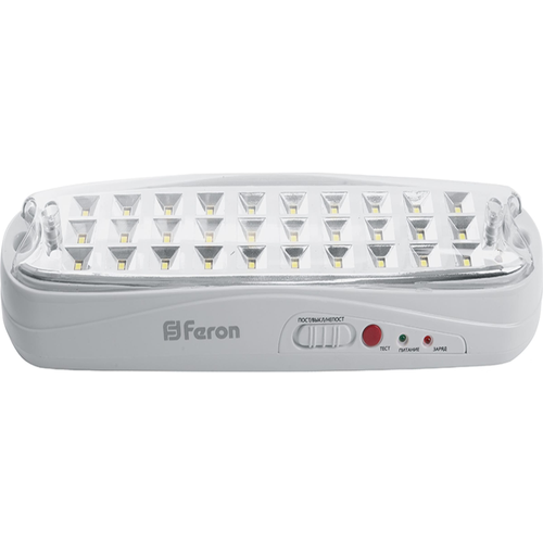 Светильник аварийный светодиодный LEDх30 3ч универсальный с наклейкой выход | код 41533 | FERON (7шт. в упак.)
