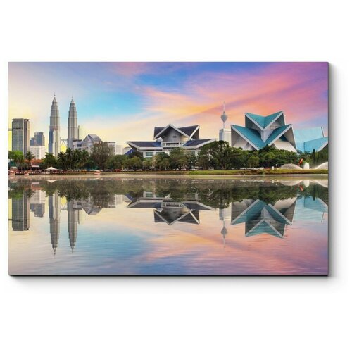 Модульная картина Пастельный закат в Куала-Лумпур120x80