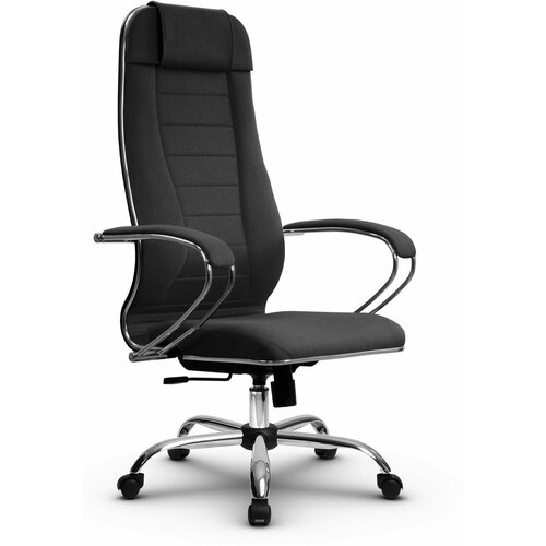 Кресло компьютерное офисное Mетта B 1m 32PF подл.127/осн.003 ( Рогожка Темно-серый)