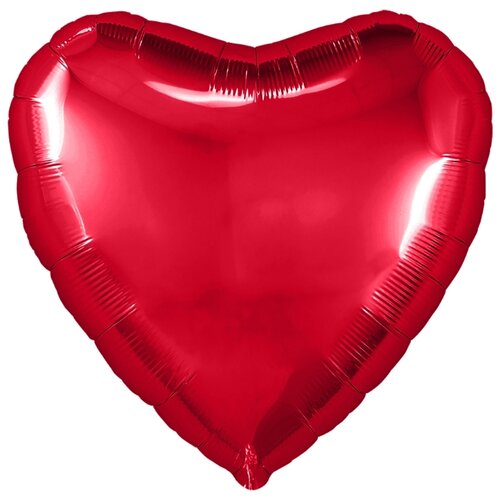 Шар сердце большое цвет красный - 75 см.