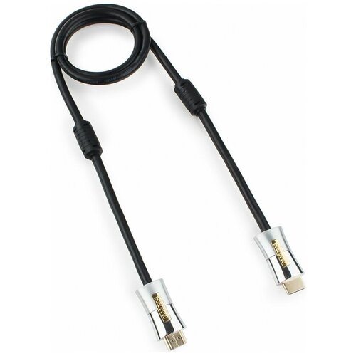 Кабель HDMI Cablexpert CC-P-HDMI01-1M (1м, v2.0, M/M, серия Platinum, позол. разъемы, металл. корпус, ферритовые кольца, блистер) (CC-P-HDMI01-1M)