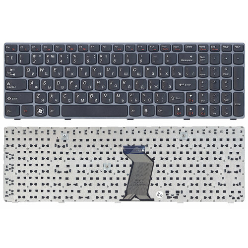 Клавиатура для Lenovo NSK-B7ASU черная с серой рамкой