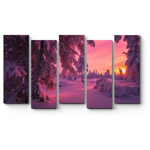 Модульная картина Пурпурный снег 90x52