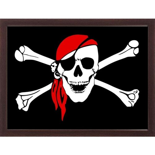 Репродукция "Пиратский флаг Весёлый Роджер", 30 см, в рамке