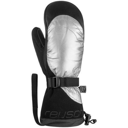 Варежки Reusch, размер inch дюйм:9, черный, серебряный