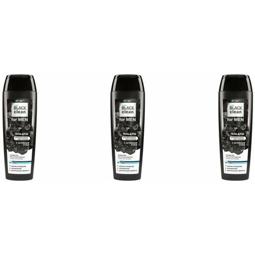 Витэкс Гель для душа Black Clean for Men, для волос, тела и бороды, 400мл
