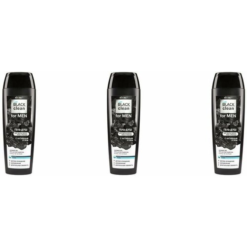 Витэкс Гель для душа Black Clean for Men, для волос, тела и бороды, 400мл