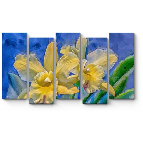 Модульная картина Нежные желтые орхидеи 170x98