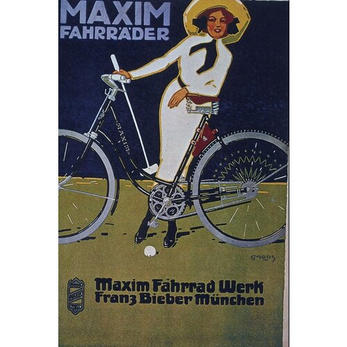 Ретро велосипед постер 20 на 30 см, шнур-подвес в подарок