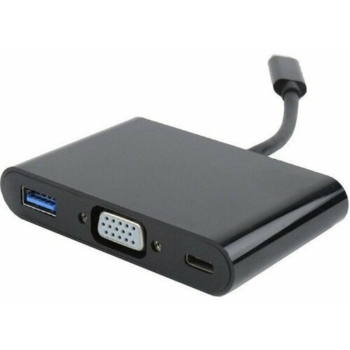 Переходник USB Cablexpert A-CM-VGA3in1-01, USB Type-C/VGA + USB3 + подзарядка USB-C, 15см, пакет (A-CM-VGA3in1-01)