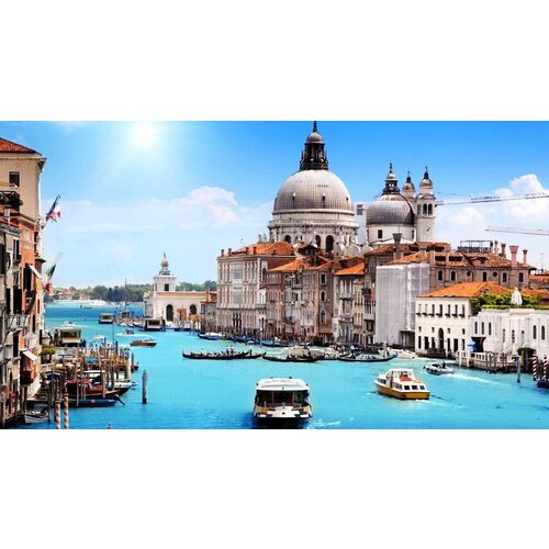Картина на холсте 60x110 LinxOne "Venice Венеция Canal Grande" интерьерная для дома / на стену / на кухню / с подрамником