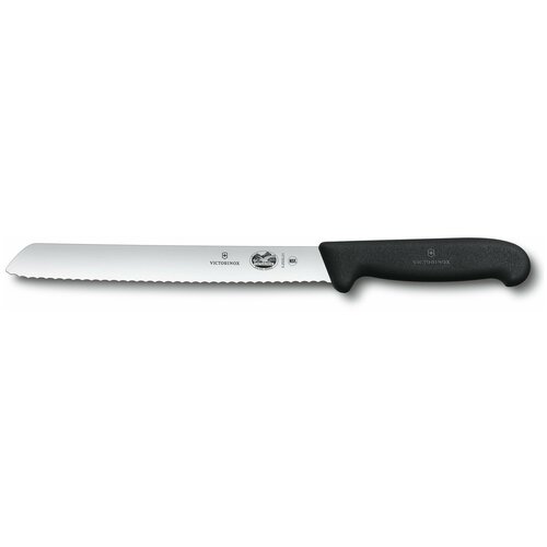 Нож для хлеба "Victorinox. Fibrox" с волнистым лезвием 21 см, чёрный