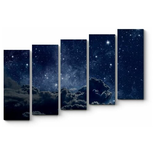 Модульная картина Звездное небо, завораживающая ночь140x98