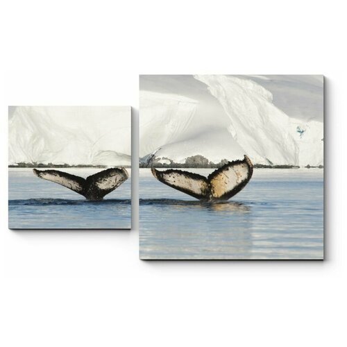Модульная картина Пара влюбленных китов 90x54