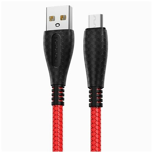Кабель USB, micro USB, Borofone BX38 Cool, 100 см, красный