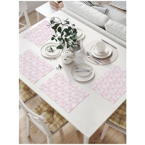 Салфетки на стол для сервировки прямоугольные, плейсмат JoyArty "Лепестки роз", 32x46 см, в комплекте 4шт.