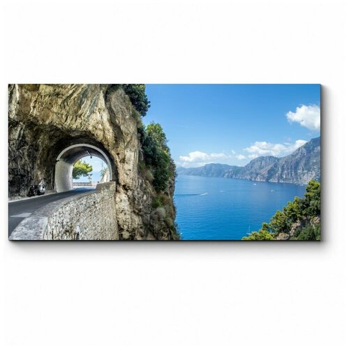 Модульная картина Тоннель на побережье Италии 90x45