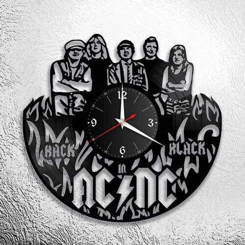 Настенные часы из виниловой пластинки с группой AC DC/Malcolm Mitchell Young/Angus McKinnon Young/Bon Scott